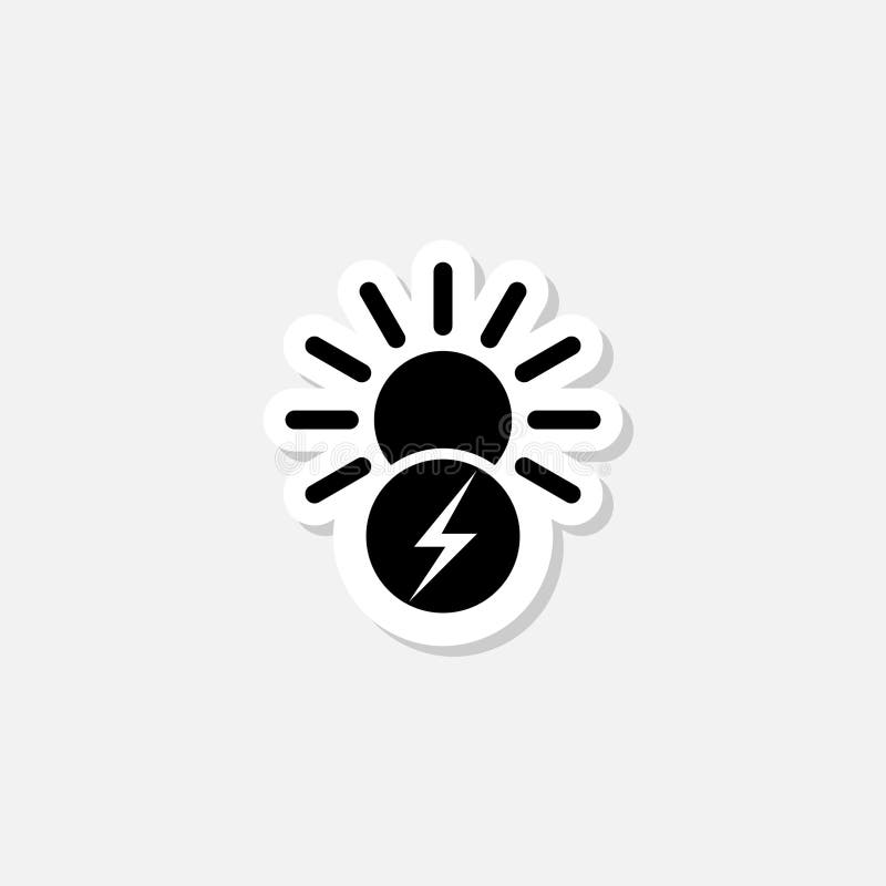 Natural Sun Energy Sticker Icon Stock Illustration - Illustration of ...