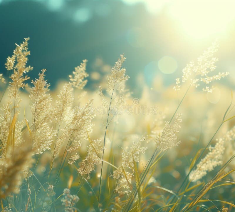 Natural Sun Rays Sun Light Moving Grass Stock Photo - Image of breeze ...