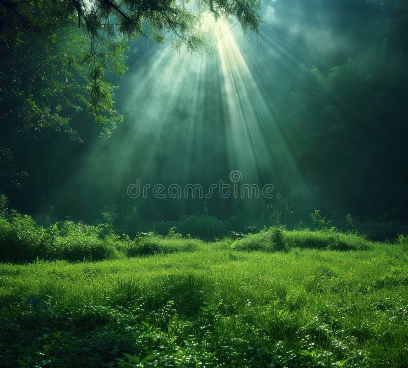 Natural Sun Rays Sun Light Moving Grass Stock Photo - Image of serene ...