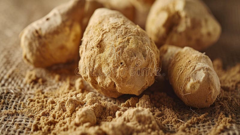 Natural Superfood, Close-Up of Dried Peruvian Maca Root, Nutrient-Rich ...
