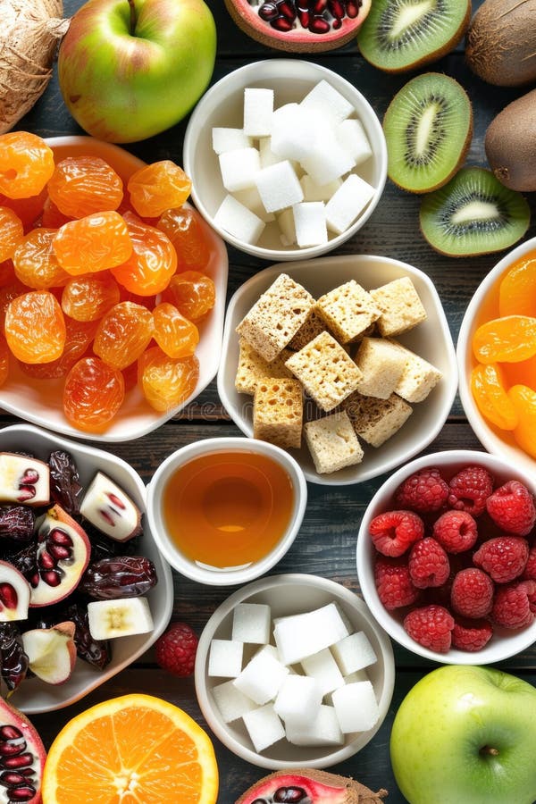 Natural Sweetness: a Bounty of Fruit and Sugar Stock Image - Image of ...