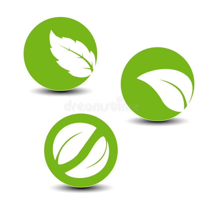 Natural symbols with leaf stock vector. Illustration of environmental ...