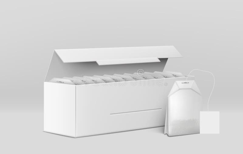 Natural Tea Packaging Realistic Vector Mockup Stock Vector ...