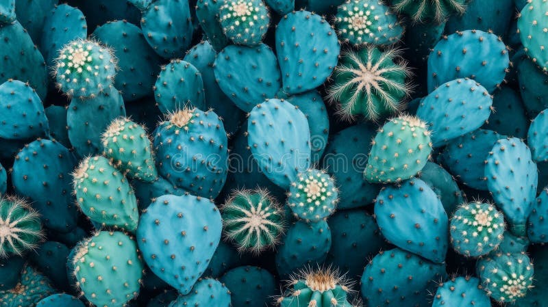 Natural Texture of a Cactus Cluster in Close-Up, with Blank Space for ...
