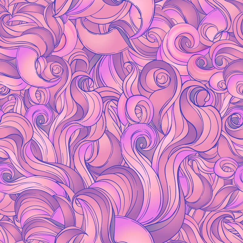 Natural Texture. Decorative Hand Drawn Doodle Ornamental Curly Seamless ...