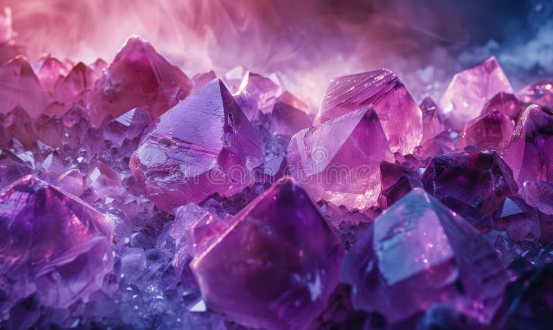 Natural Texture of Raw Amethyst Gemstones Stock Image - Image of bright ...