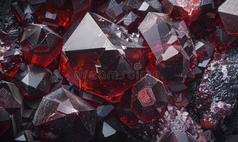 Natural Texture of Raw Garnet Gemstones Stock Image - Image of ...
