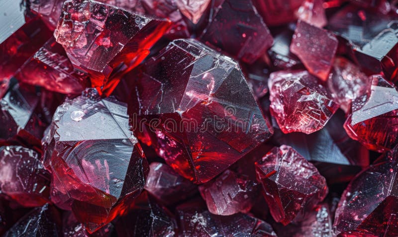 Natural Texture of Raw Garnet Gemstones Stock Image - Image of abstract ...