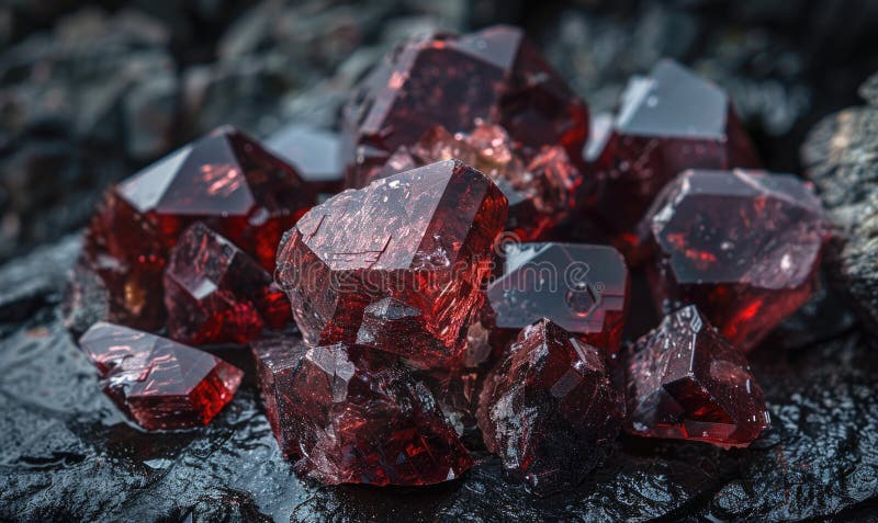 Natural Texture of Raw Garnet Gemstones Stock Image - Image of geode ...