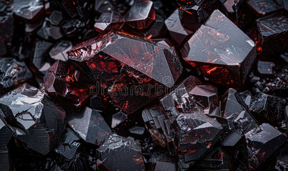 Natural Texture of Raw Garnet Gemstones Stock Photo - Image of ...