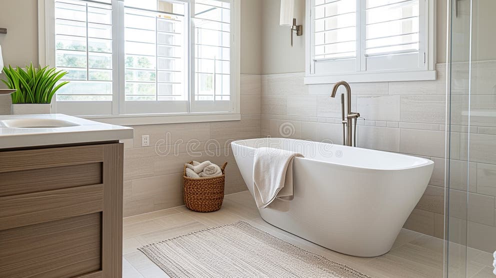 Natural Textures Create a Tranquil Spa Like Atmosphere in the Bathroom ...