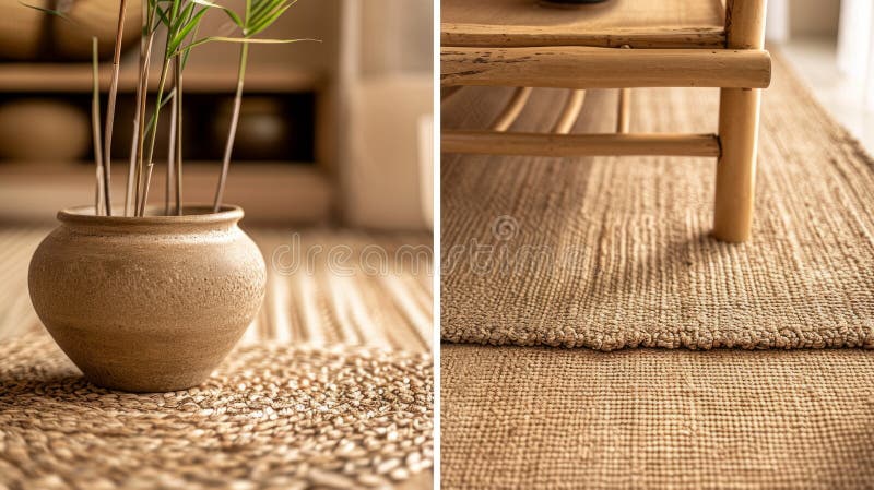 Natural Textures in Eco-Friendly Interior Design Stock Image - Image of ...