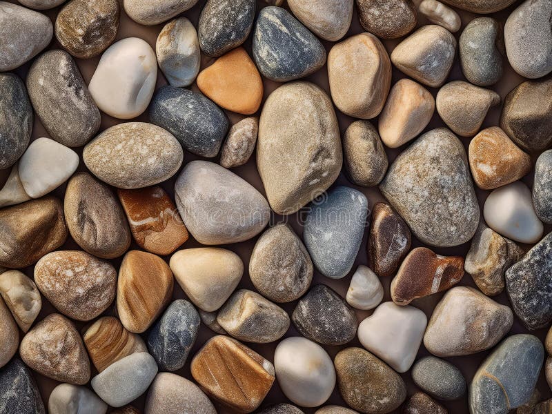 Natural Textures of Smooth Stones in an Abstract Arrangement on a Flat ...