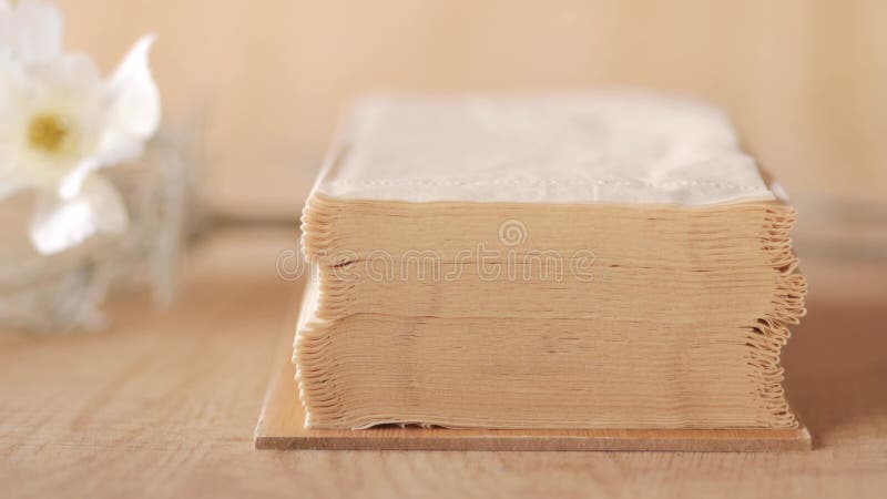 Natural Tissue Paper Made by Bamboo Tree on a Table Stock Video - Video ...