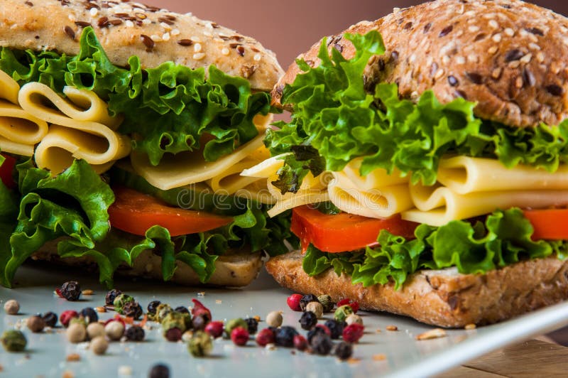 Natural, Traditional Sandwich Stock Photo - Image of cheese, american ...