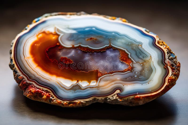 Natural Translucent Agate Crystal Surface, Generative Ai. Stock Image ...