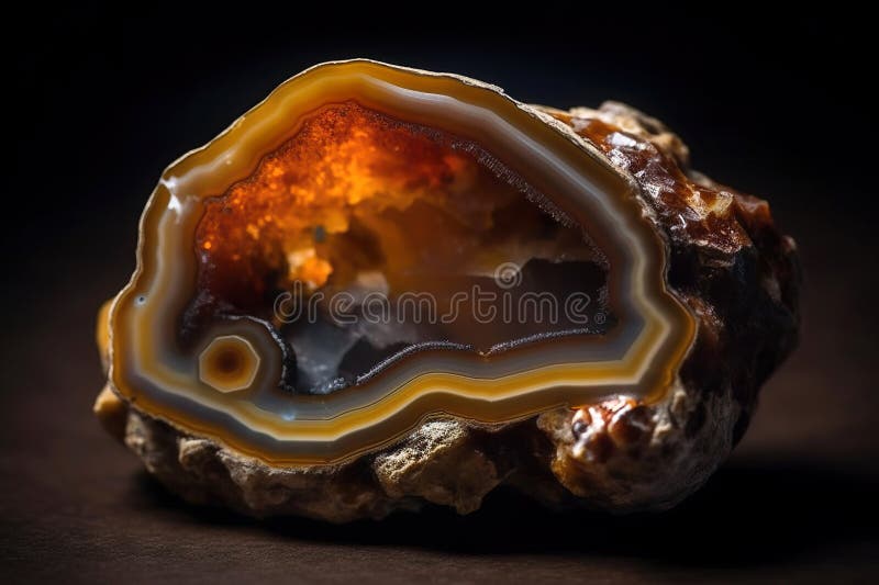 Natural Translucent Agate Crystal Surface, Generative Ai. Stock Image ...