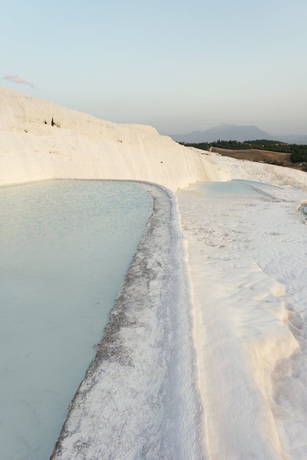 Natural Travertine Pools in Pamukkale. Stock Photo - Image of chalk ...
