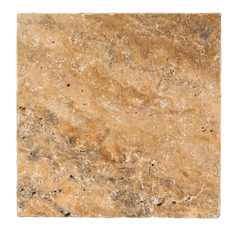 Natural Travertine Tile Isolated on White. Stock Photo - Image of white ...