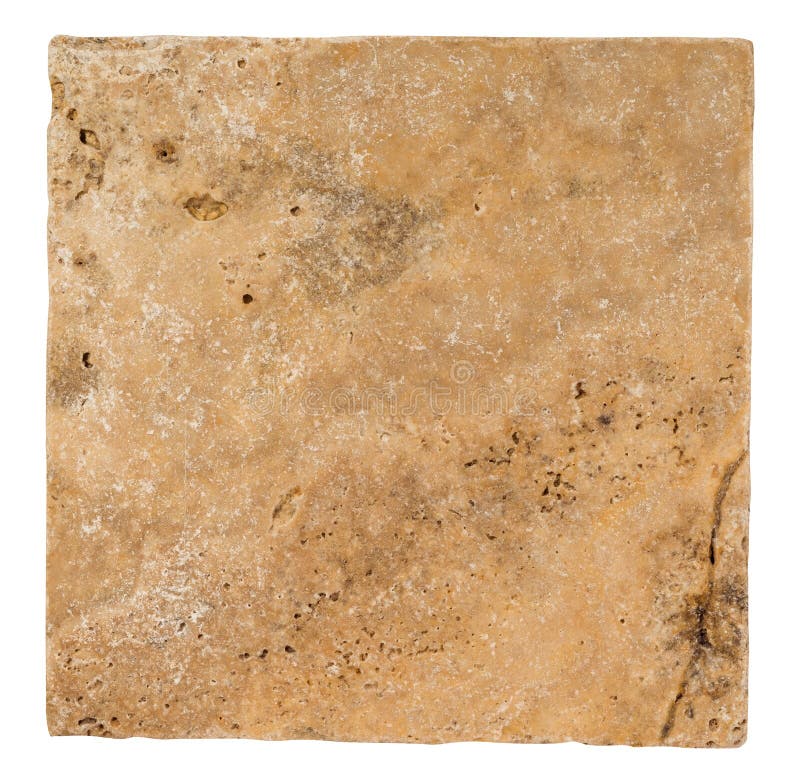 Natural Travertine Tile Isolated on White. Ready for Clipping Path ...