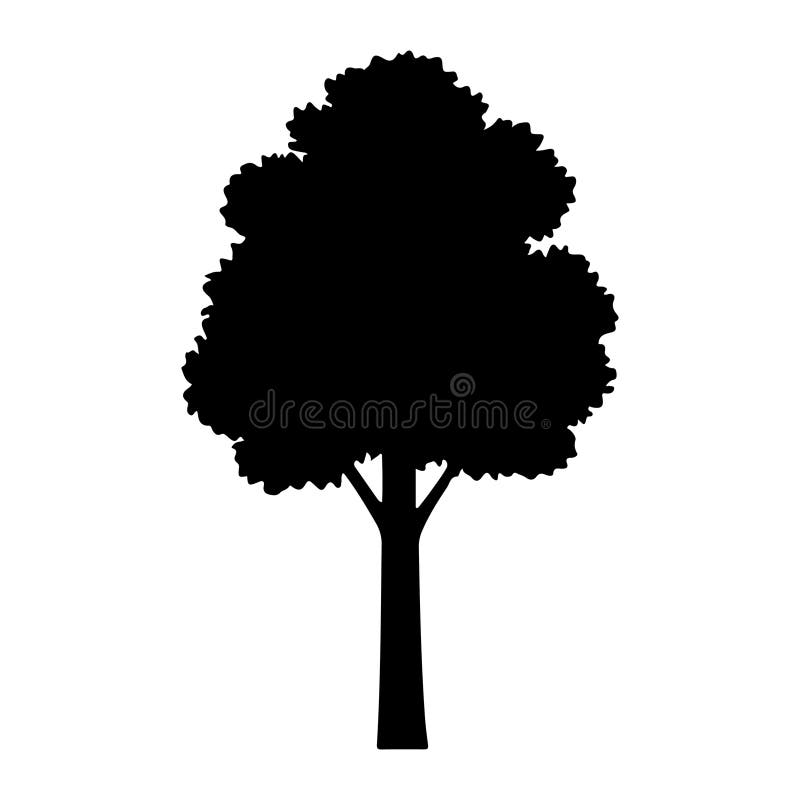 Natural Tree Black Silhouette Vector Icon Design Stock Vector ...