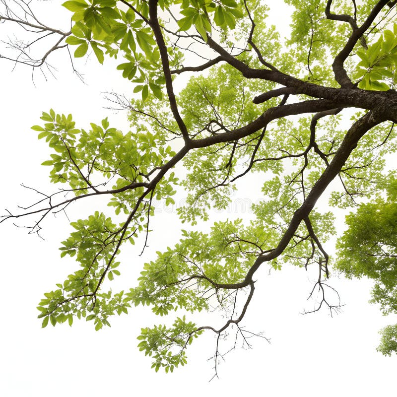 Natural Tree Branches Isolated on White Background Stock Illustration ...