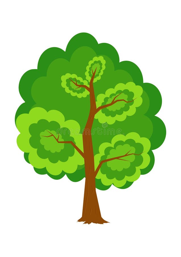 Natural Tree Clipart Vector Isolated on White Background Stock ...