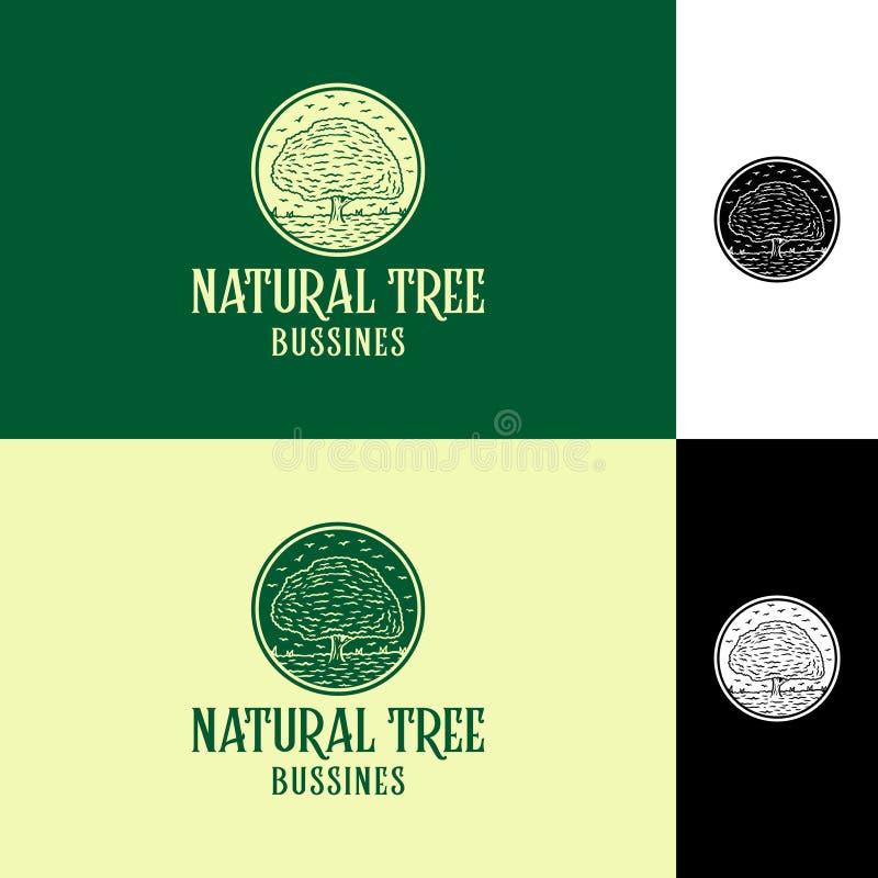 Natural Tree Logo Design Green Plant Flora Symbol Vector Graphic Stock ...