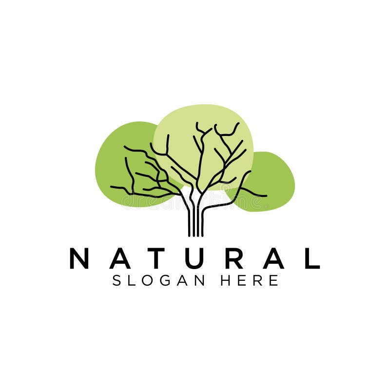 Natural Tree Logo Design Template Stock Illustration - Illustration of ...