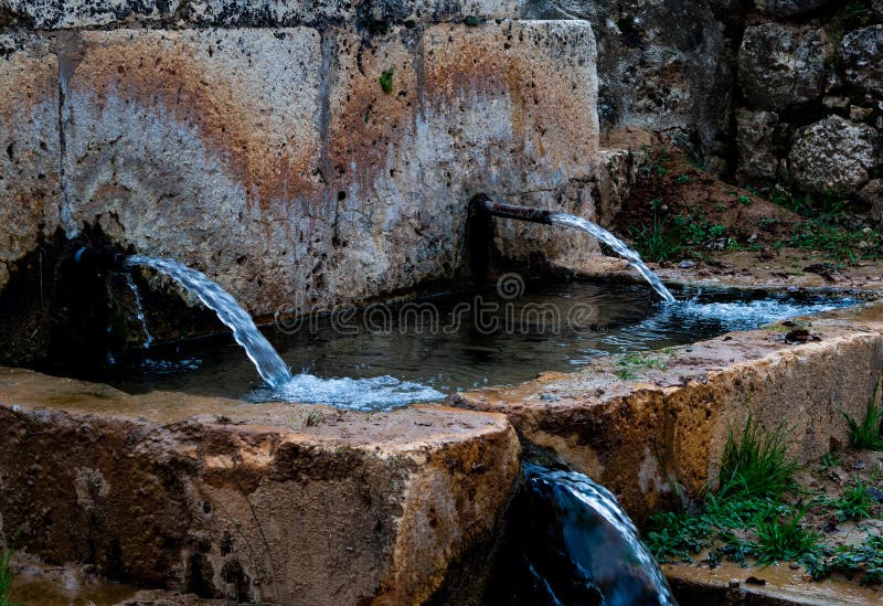 Natural Trough in Hita, Spain Stock Photo - Image of green, liquid ...