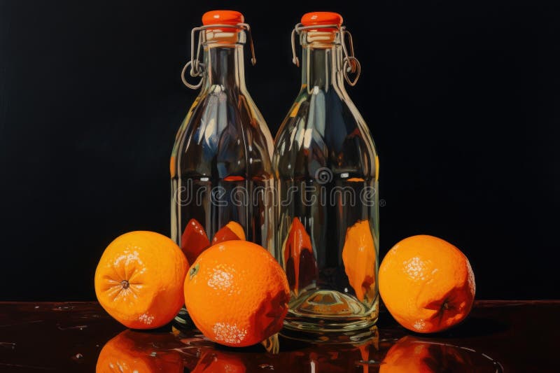 Natural Two Bottle Orange Essence Skin. Generate Ai Stock Image - Image ... Natural Two Bottle Orange Essence Skin. Generate Ai Stock Image - Image ...