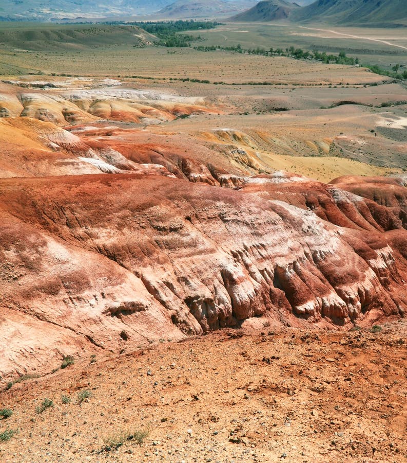 Natural Wallpaper on a Mobile Phone, a Multi-colored Mountain La Stock ...