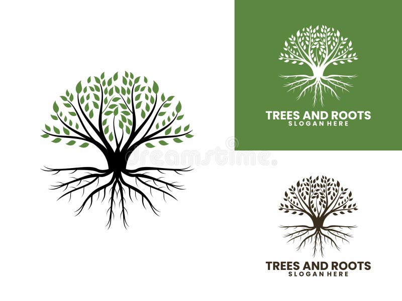 Natural Vector Tree Logo Vector. Tree and Roots Logo Illustration. Tree ...