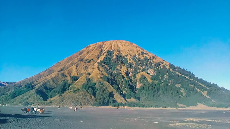 Natural View of Batok Mountain in Probolinggo, East Java. Stock Image ...