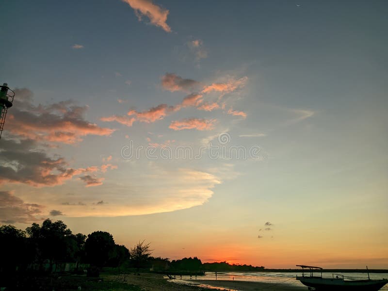 Natural View of the Beach in the Afternoon Stock Image - Image of dusk ...