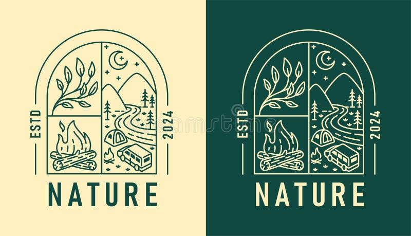Natural View in the Form of a Window Illustration Stock Vector ...
