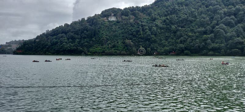 Natural View of Nainital Lake Stock Image - Image of water, river ...