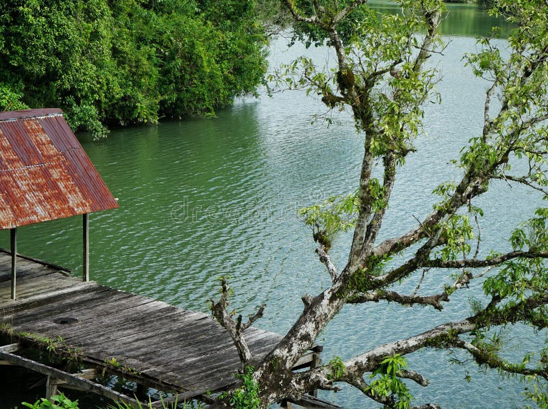 Natural View of the River Estuary Pier Seen from Above. Stock Photo ...