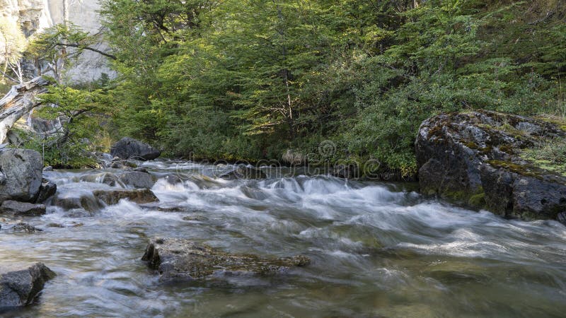Natural View of a River Flowing Downstream Stock Photo - Image of creek ...