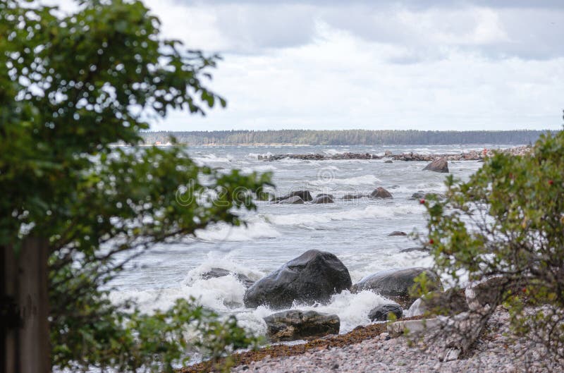 Natural View with Sea and Rocky Coast Stock Image - Image of beauty ...