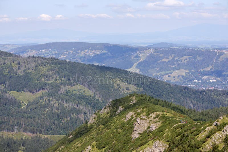 .natural View from the Top of the Mountain To the City in the Valley ...