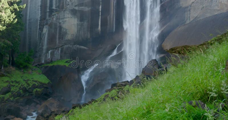 Natural View of a Waterfall Flowing Downstream in a Forest Stock ...