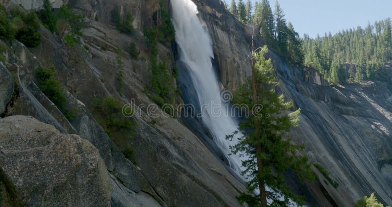 Natural View of a Waterfall Flowing Downstream in a Forest Stock ...