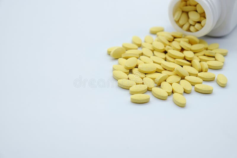 Natural Vitamin Supplements on the White Background. Stock Photo ...
