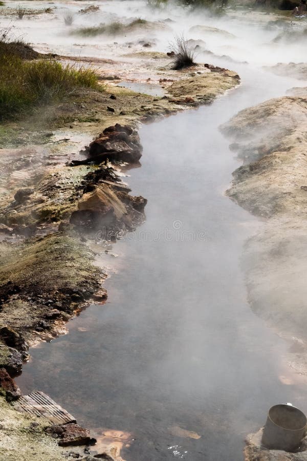 Natural Volcanic Hot Springs with 75 Degrees Stock Photo - Image of ...