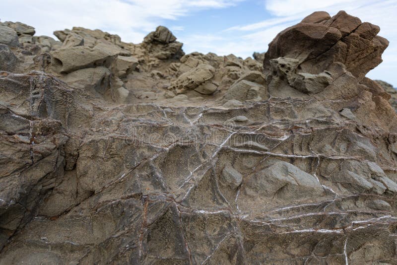 Natural Volcanic Stone Texture. Rock Texture with Metal Elements Stock ...