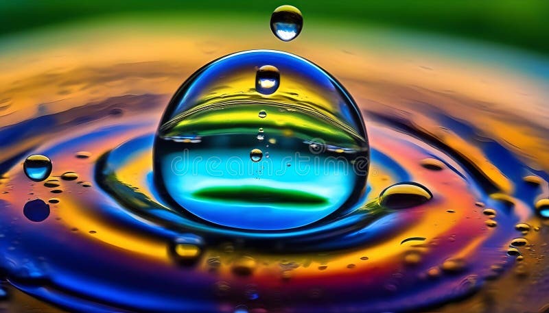 Natural Water Drops Spreading Art Photography, Ai Generated Stock ...