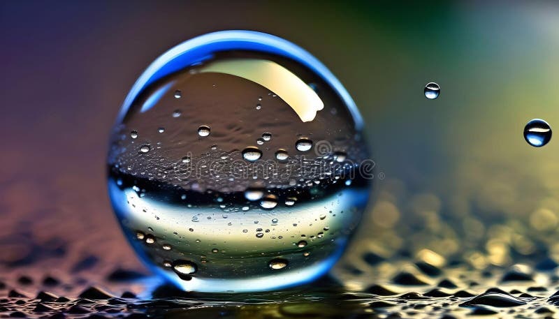 Natural Water Drops Spreading Art Photography, Ai Generated Stock ...