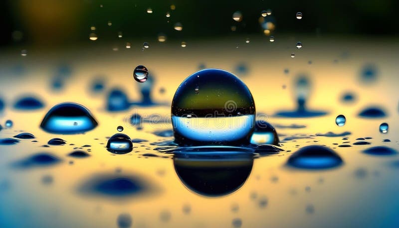 Natural Water Drops Spreading Art Photography, Ai Generated Stock ...