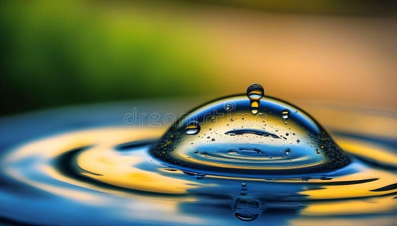Natural Water Drops Spreading Art Photography, Ai Generated Stock ...